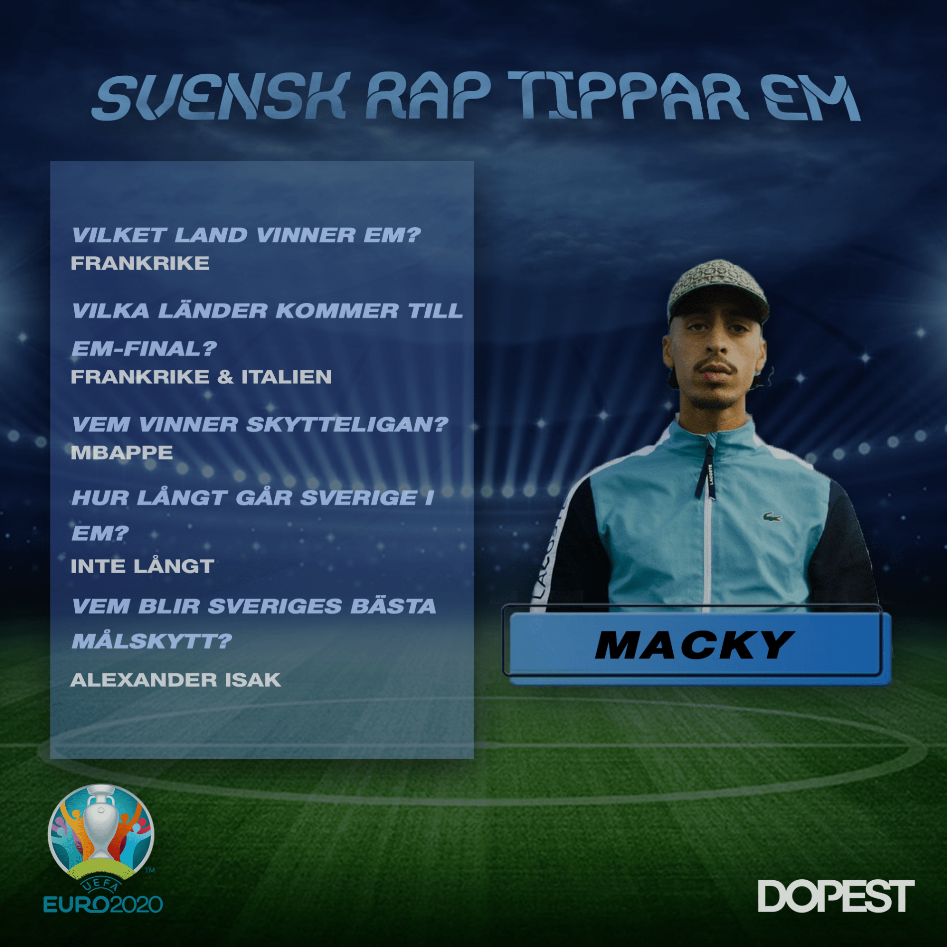 Svensk rap tippar Fotbolls-EM 2020: Frankrike blir favoriten - Dopest